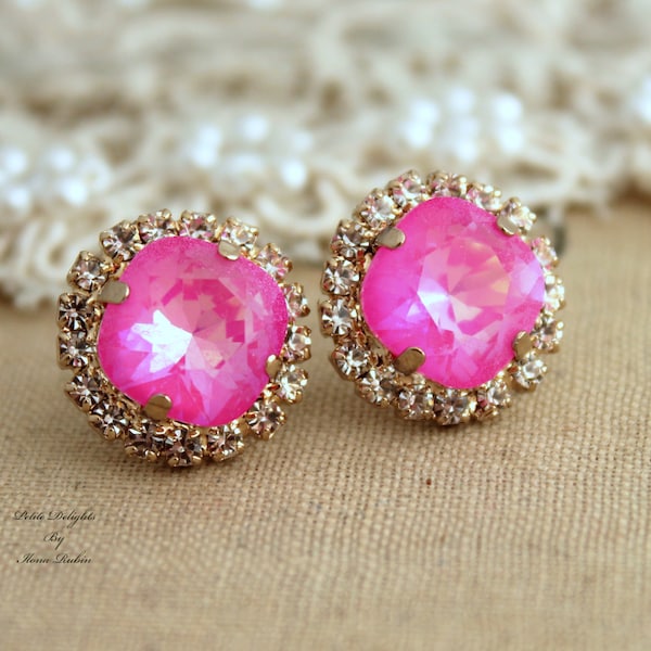 Hot Pink Studs - Etsy