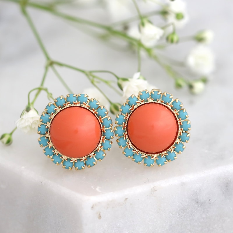 Coral Earrings - Etsy