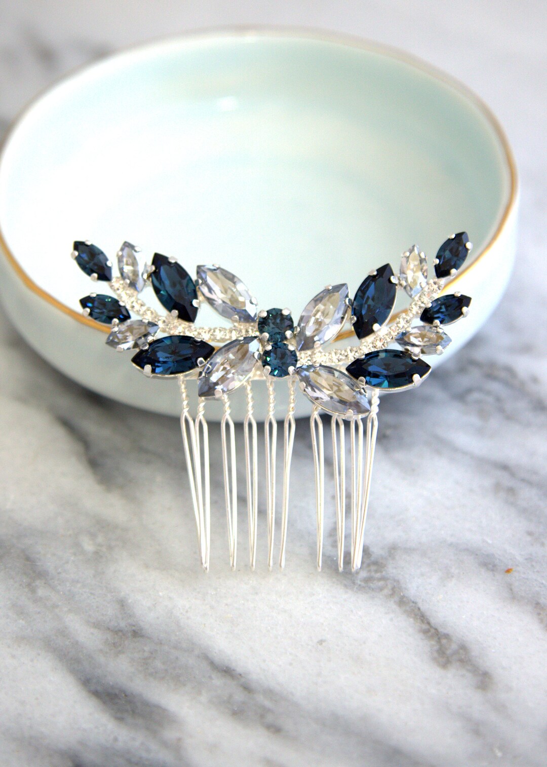 Bridal Hair Comb, Dusty Blue Bridal Hair Comb, Dusty Blue Hair Comb ...