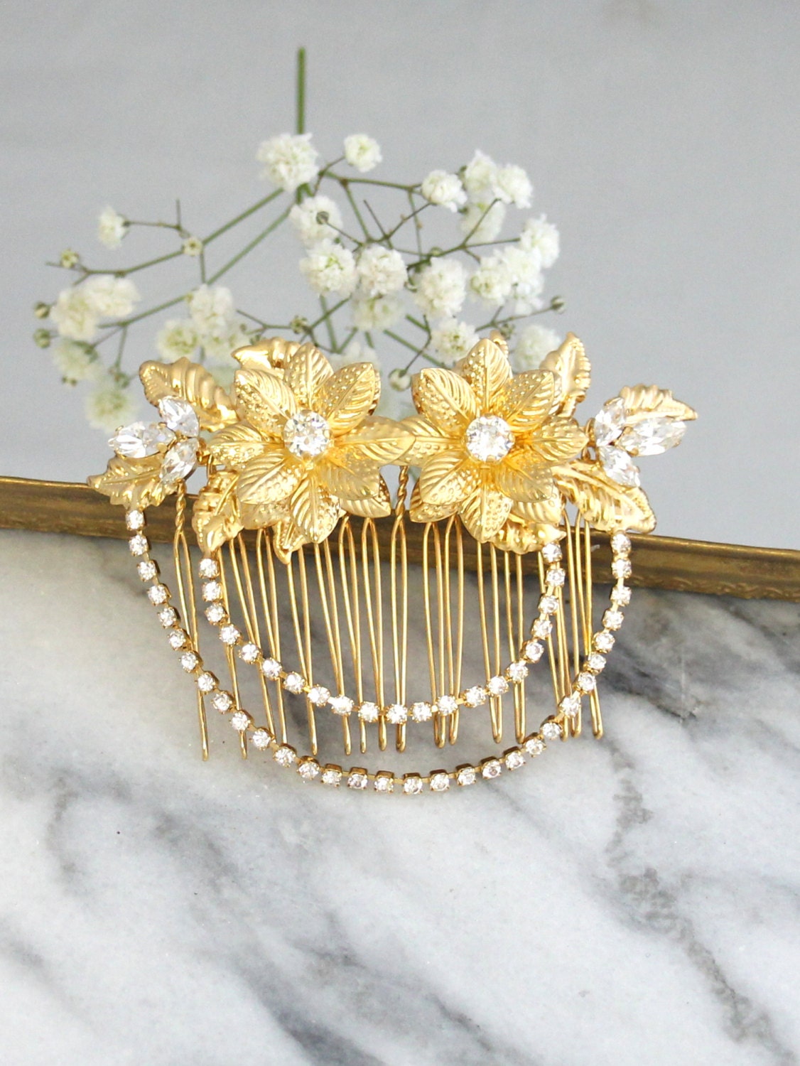 Bridal Hair Comb Crystal Hair Comb Rhinestone Hair Comb | Etsy