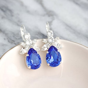 Royal Blue Crystal Earrings, Blue Royal Crystal Earrings, Royal Blue ...