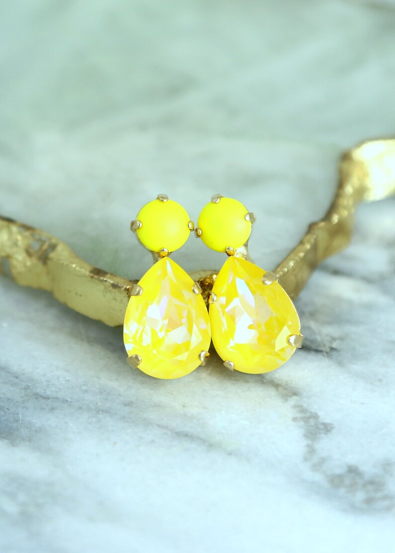 Yellow Earrings Neon Yellow Earrings Trending Jewelry - Etsy