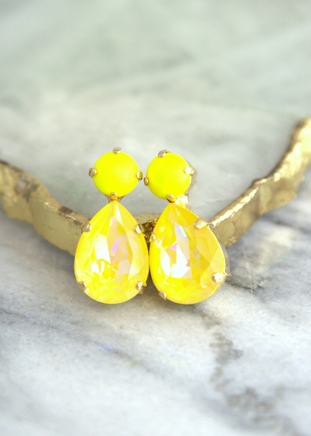Yellow Earrings, Neon Yellow Earrings, Trending Jewelry, Yellow Daisy ...