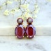 Maroon Stud Earrings Bridal Maroon Earrings Dark Red Crystal - Etsy