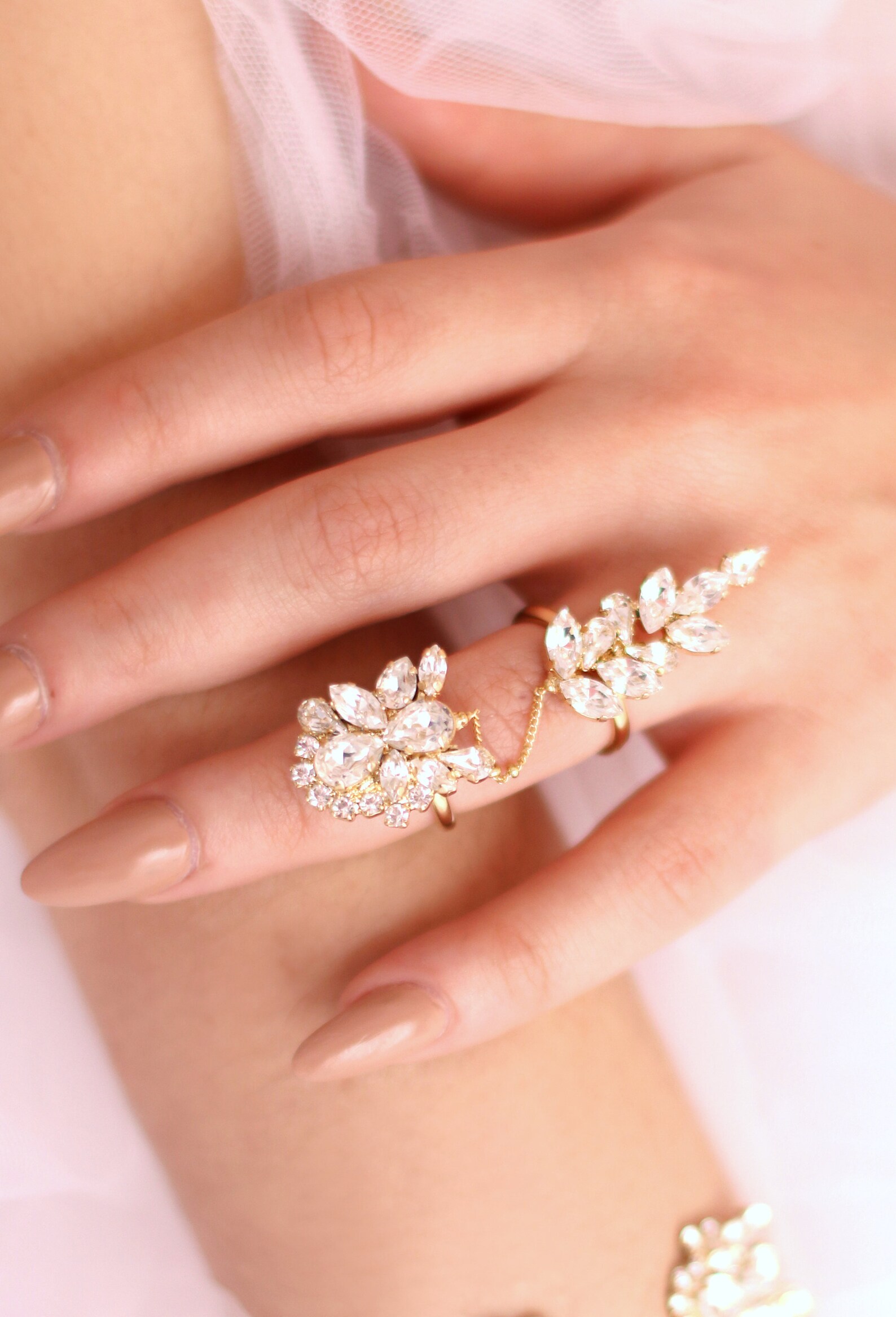 Cocktail Ring Bridal Ring Crystal Cocktail Ring Statement - Etsy