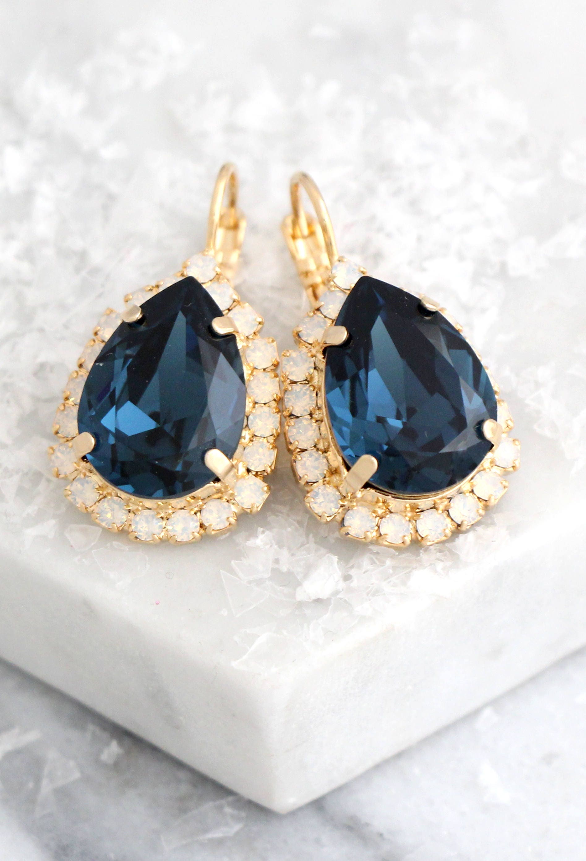 Blue Navy Earrings Dark Blue Earrings Blue Navy Drop - Etsy Israel