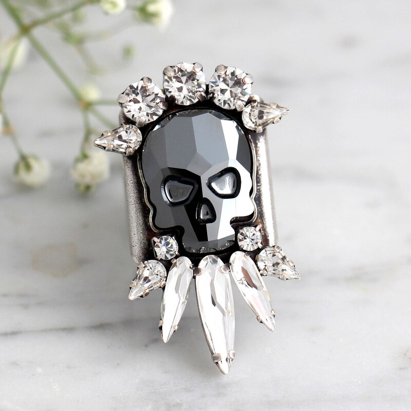 Silver Skull Ring - Etsy