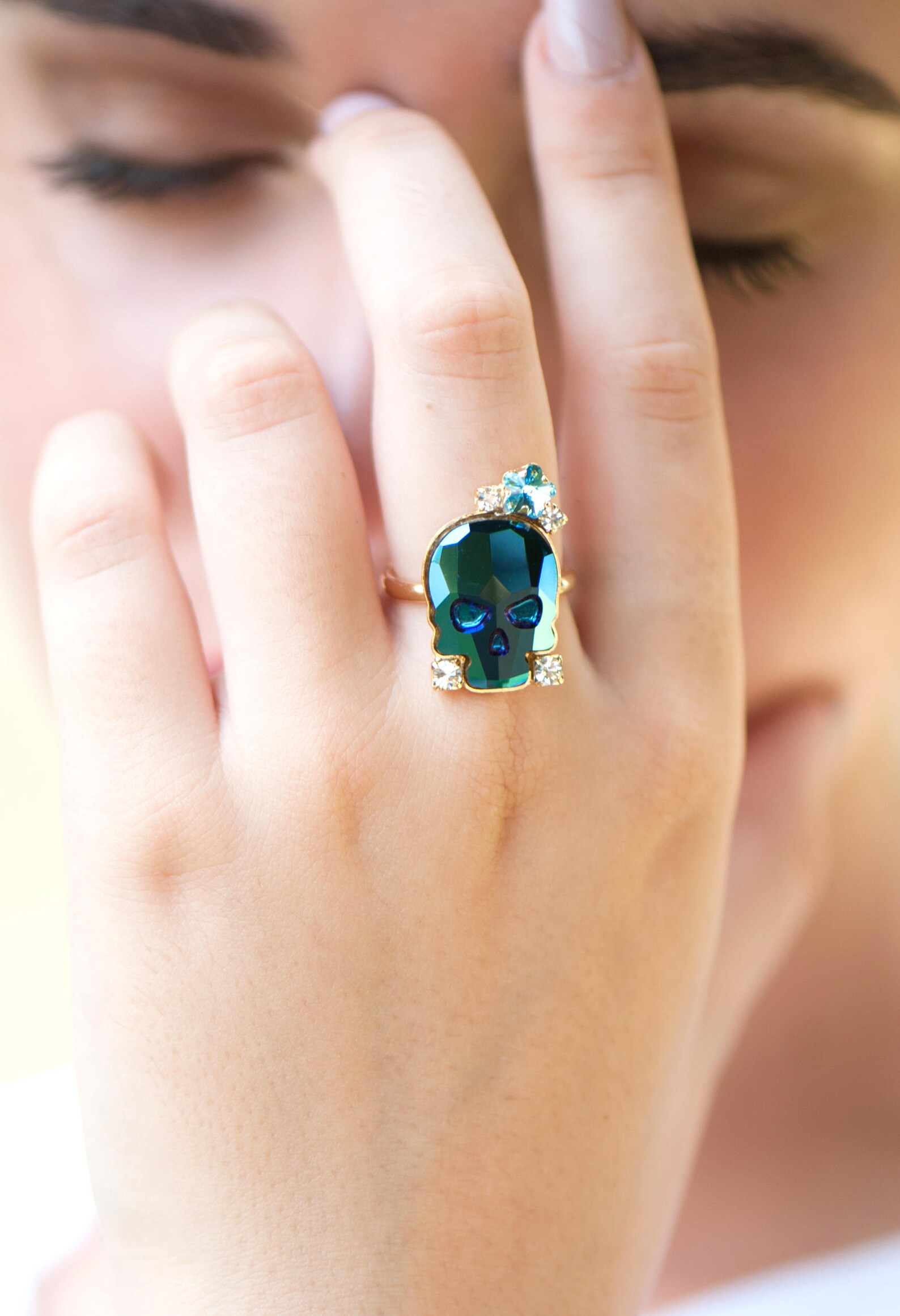 Skull Ring Sugar Skull Ring Cocktail Ring Gothic Ring Boho - Etsy