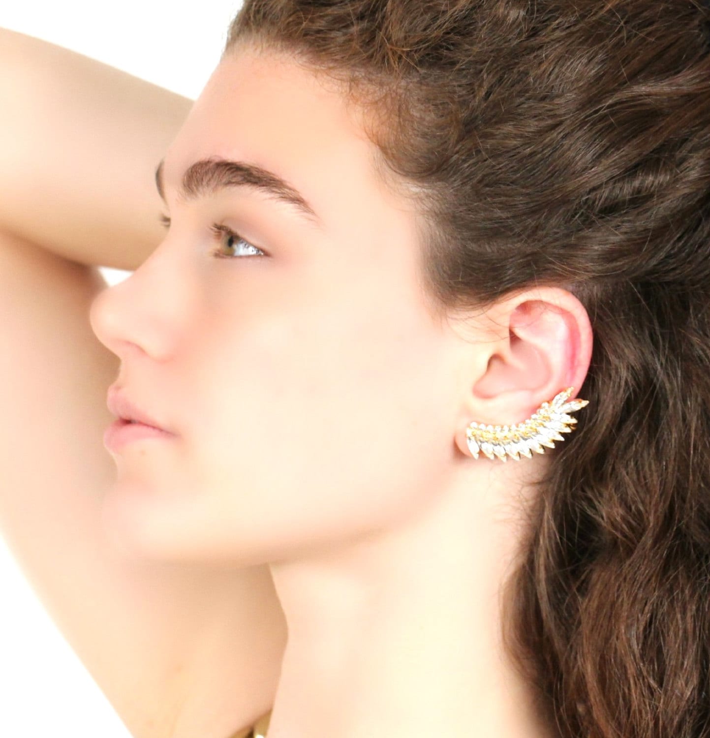 Ear Climber Earringsclimbing Crystal Earringsear Cuff - Etsy Israel
