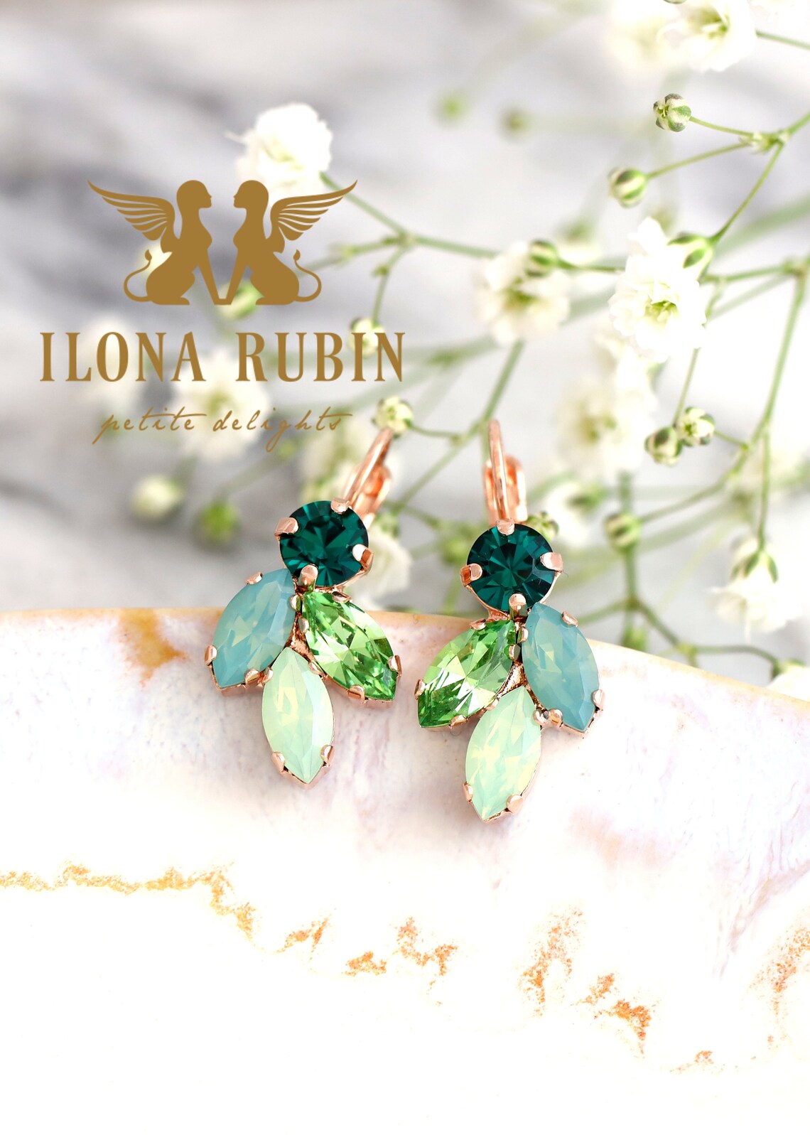 Green Drop Earrings Bridal Green Drop Earrings Emerald Green | Etsy