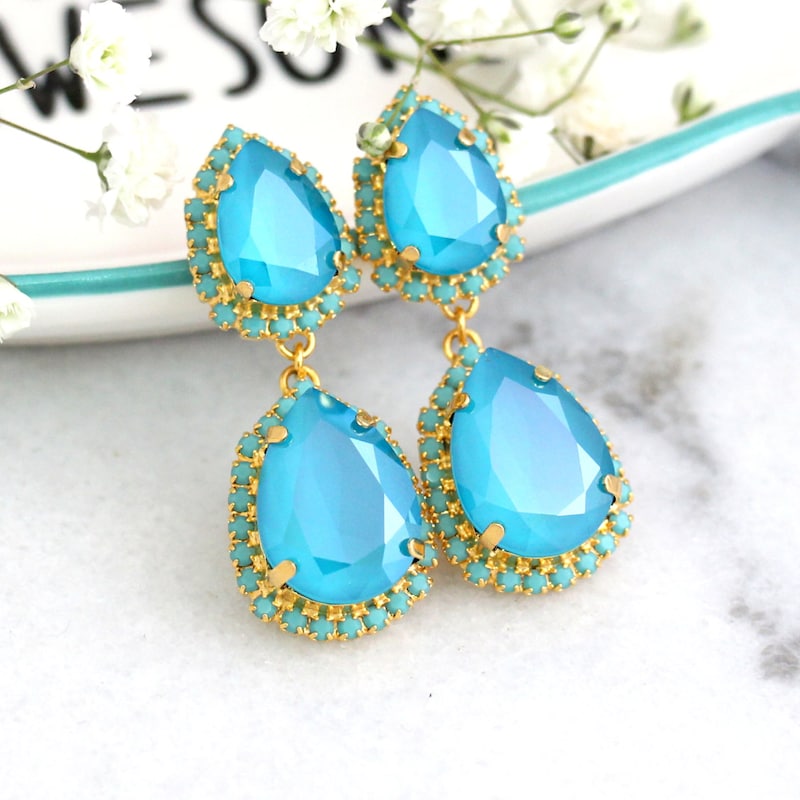 Ice Blue Earrings - Etsy