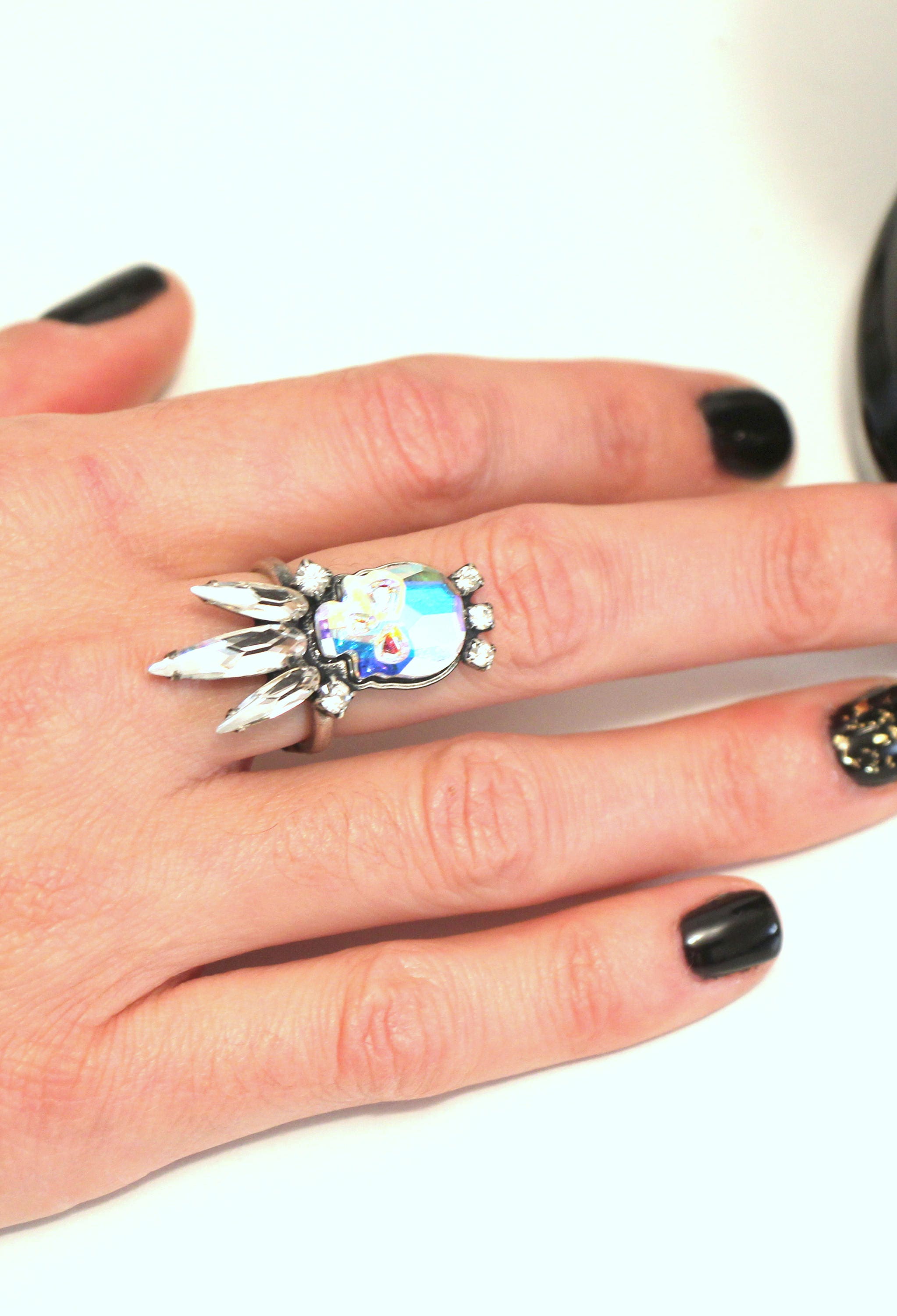 Skull Ring, Skull Gothic Ring, Crystal Skull Ring, Gift for Her ...