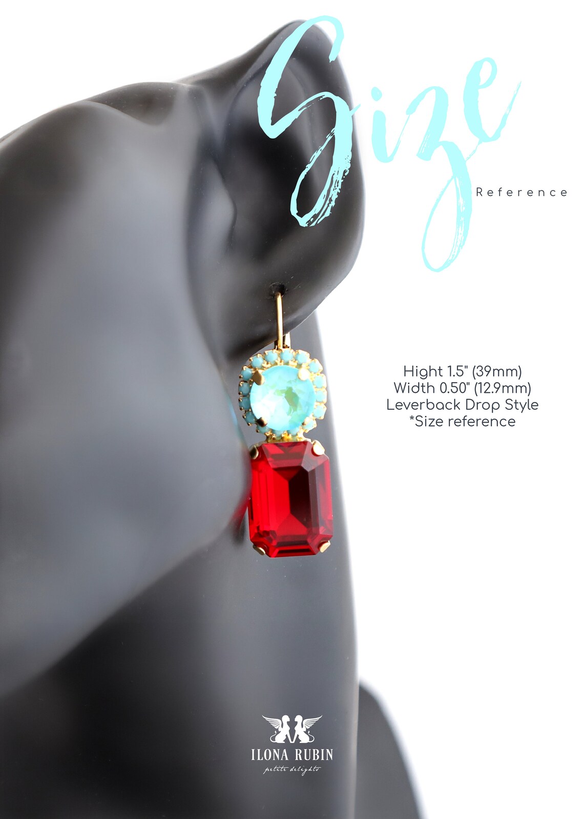 Red Ruby Drop Earrings Red Green Earrings Red Turquoise - Etsy