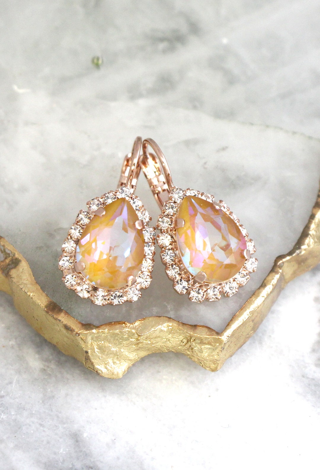 Ochre Earrings, Ochre Drop Earrings, Bridal Earrings, Bridesmaids ...