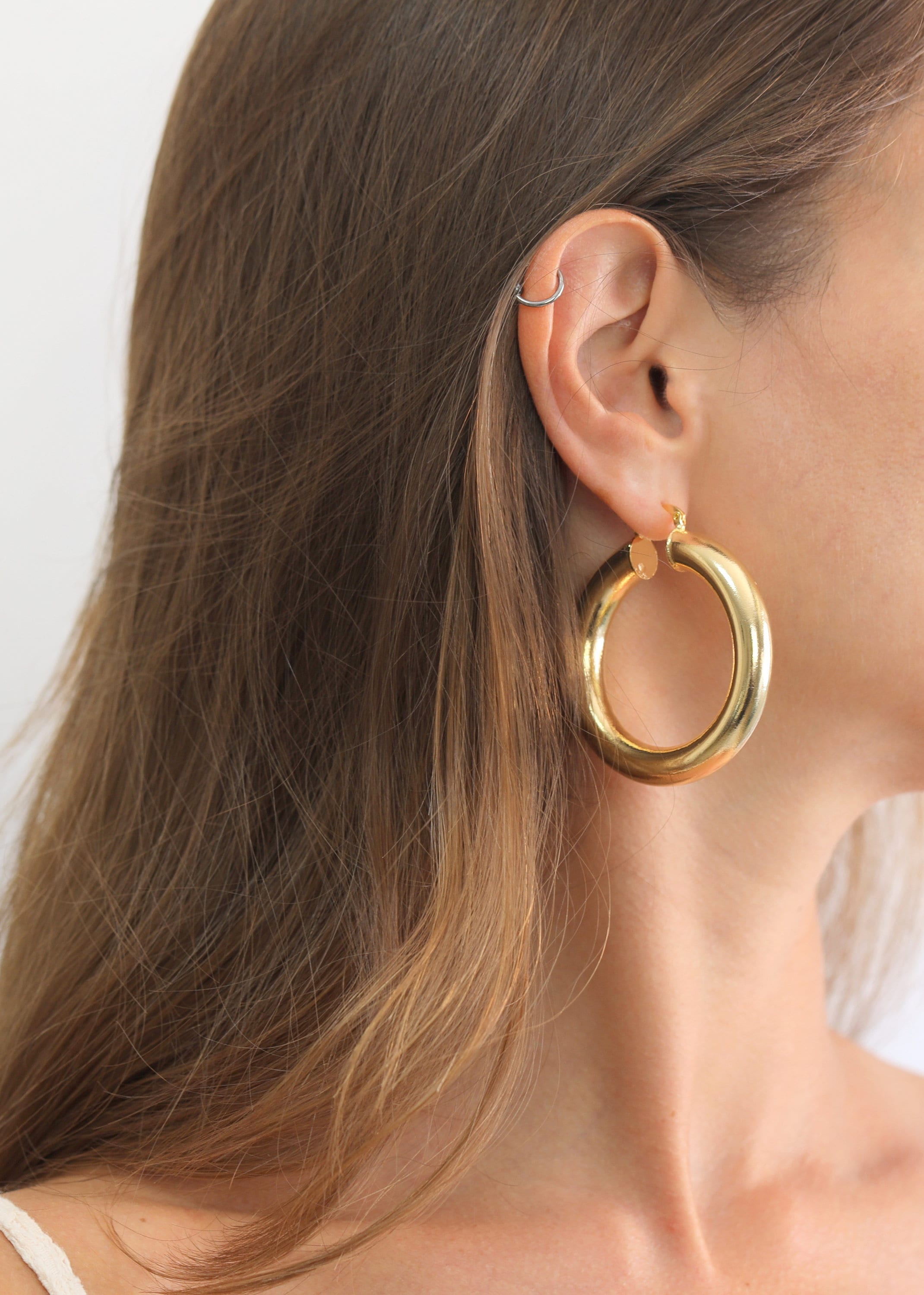 Big Hoop Earrings Chunky Hoop Earrings Oversize Earrings | Etsy