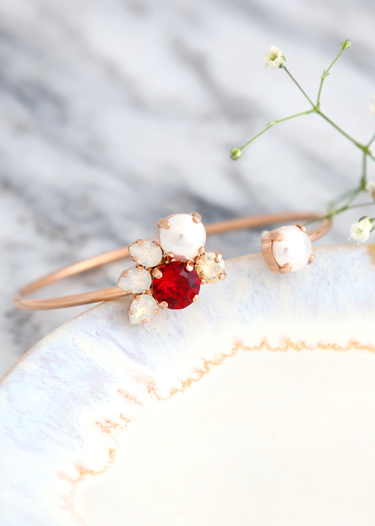 RED RUBY Bracelet Red Crystal Crimson Bracelet BRIDESMAIDS - Etsy