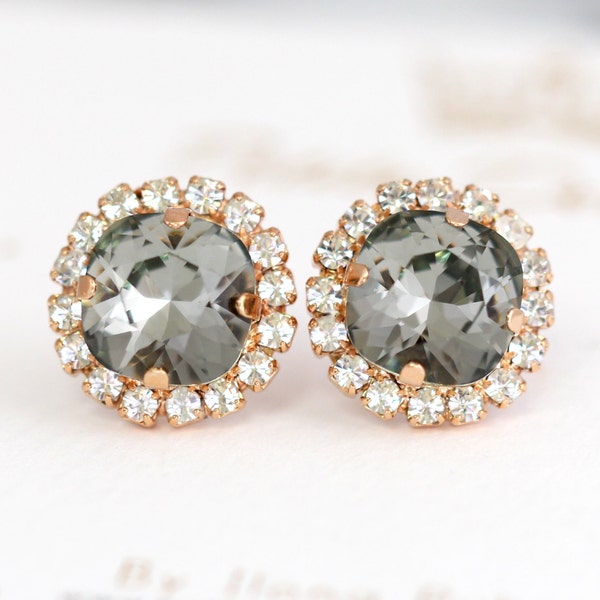 Dark Gray Earrings - Etsy