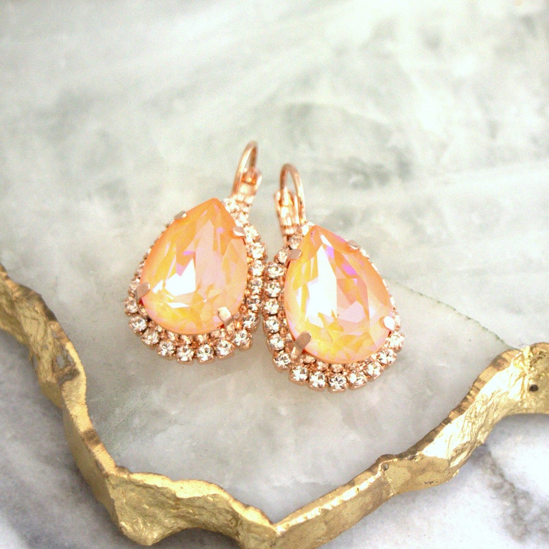 Peach Earrings - Etsy