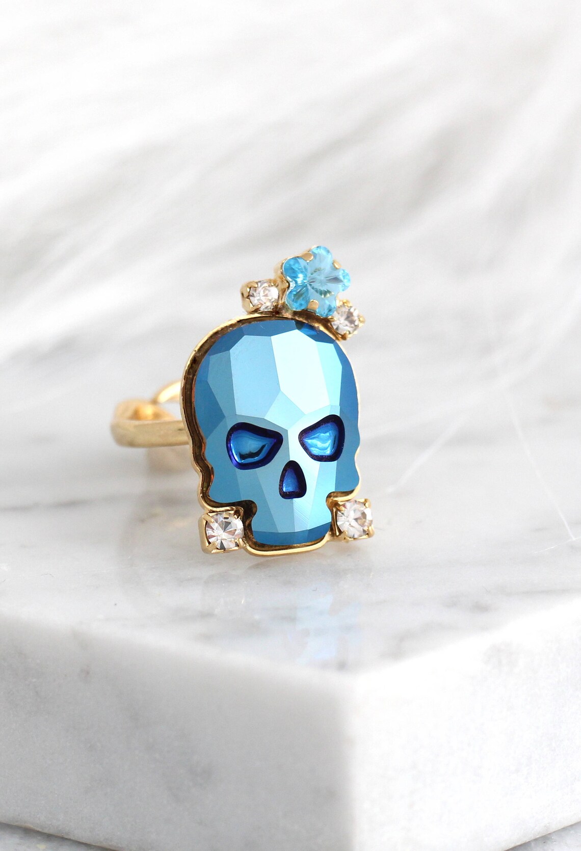 Skull Ring Sugar Skull Ring Cocktail Ring Gothic Ring Boho - Etsy