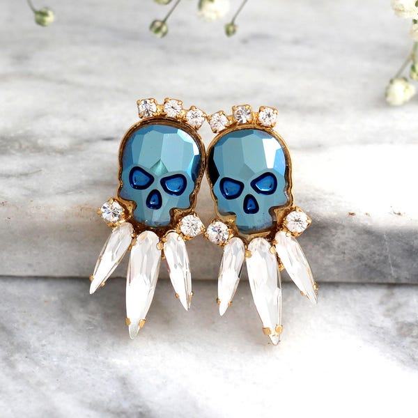 Skull Earrings - Etsy