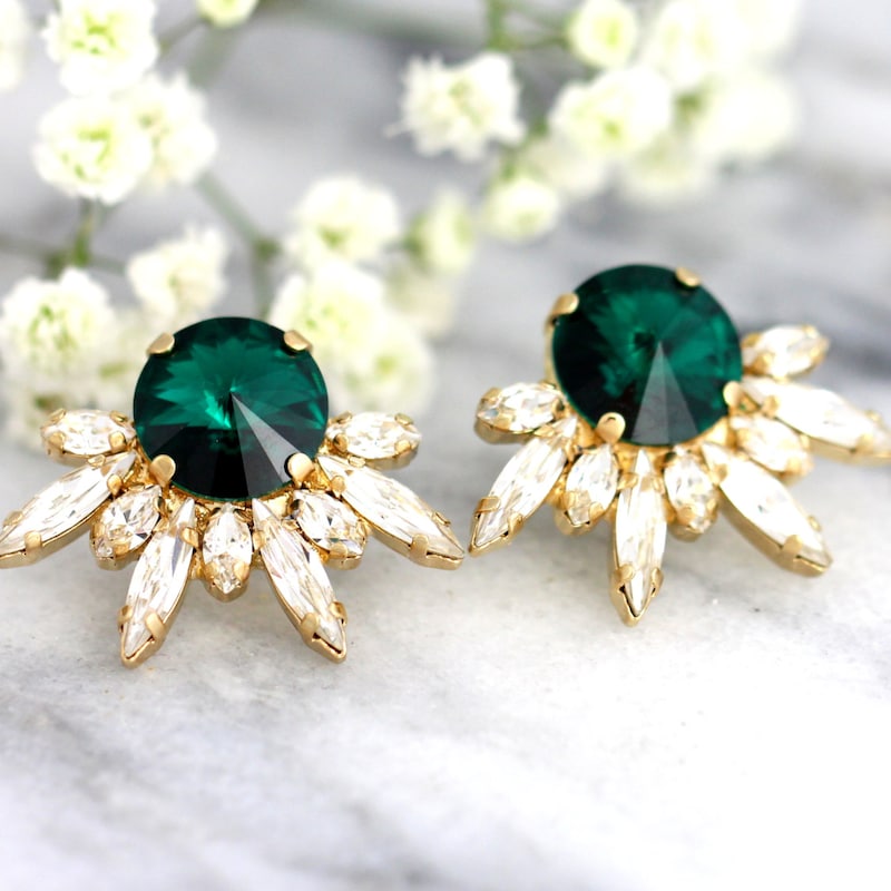 Emerald Earrings - Etsy