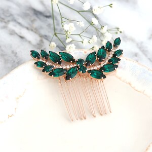 Bridal Hair Comb, Emerald Green Bridal Hair Comb, Dark Green Hair Comb ...