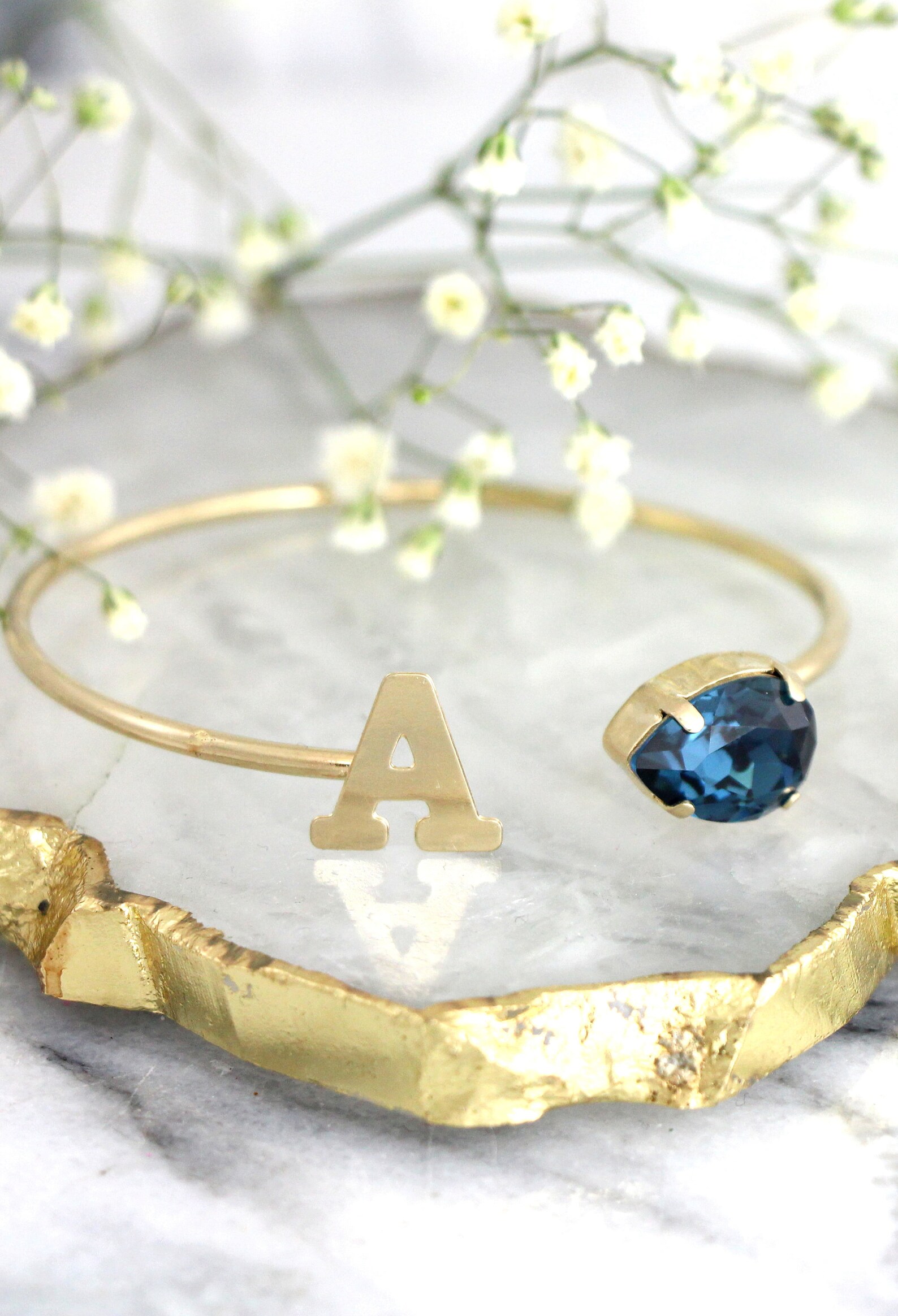 Blue Navy Bracelet Bridal Bracelet Personalized Bridal Cuff | Etsy