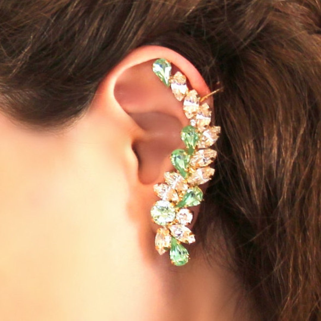Ear Cuff Earring Swarovski Ear Crawler Climbing Earring - Etsy