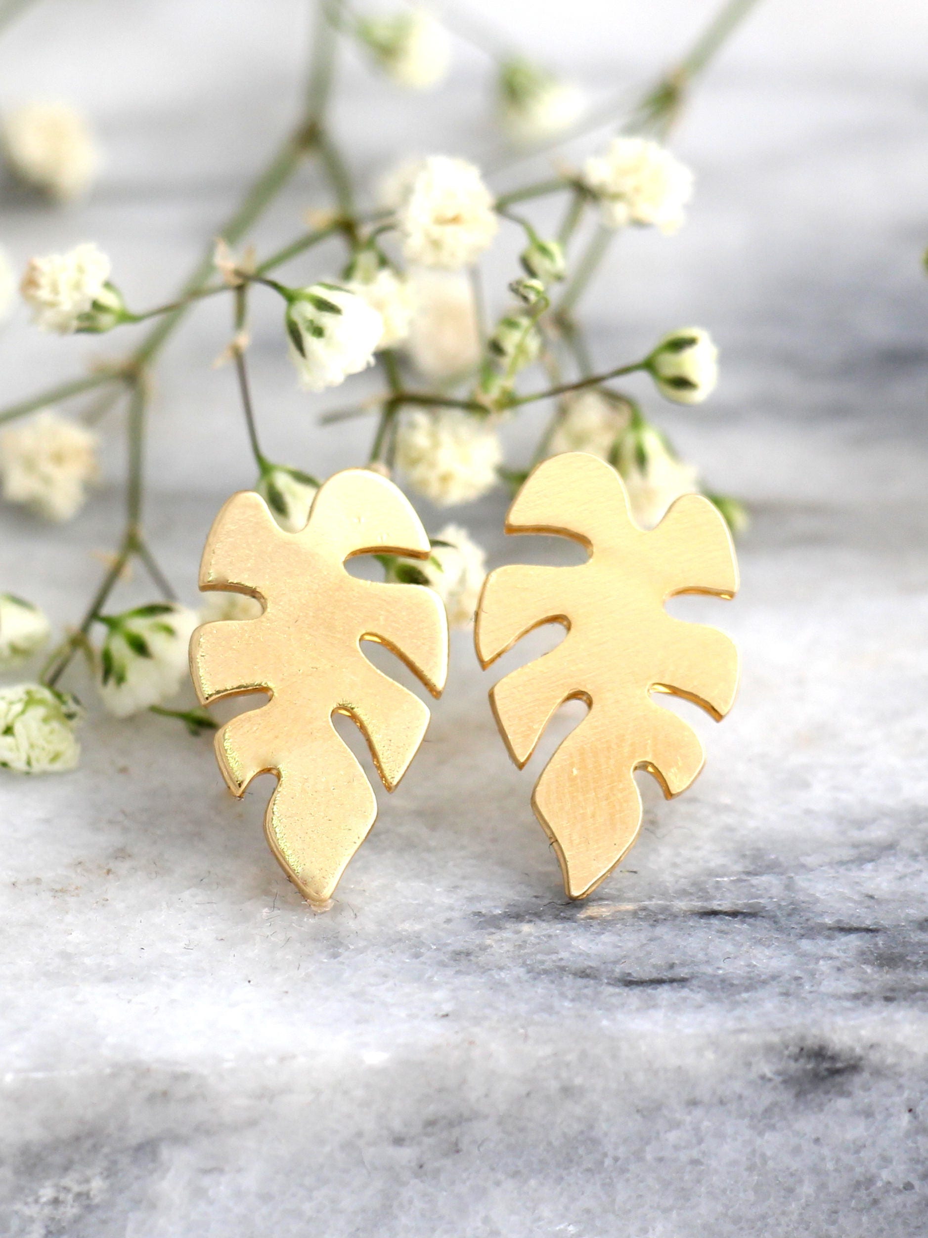 Monstera Leaf Earrings Palm Tree Earrings Tropical Earrings. | Etsy