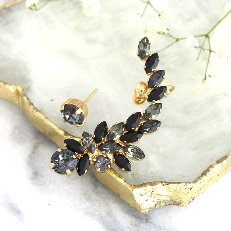 Large Crystal Ear Jackets - Etsy