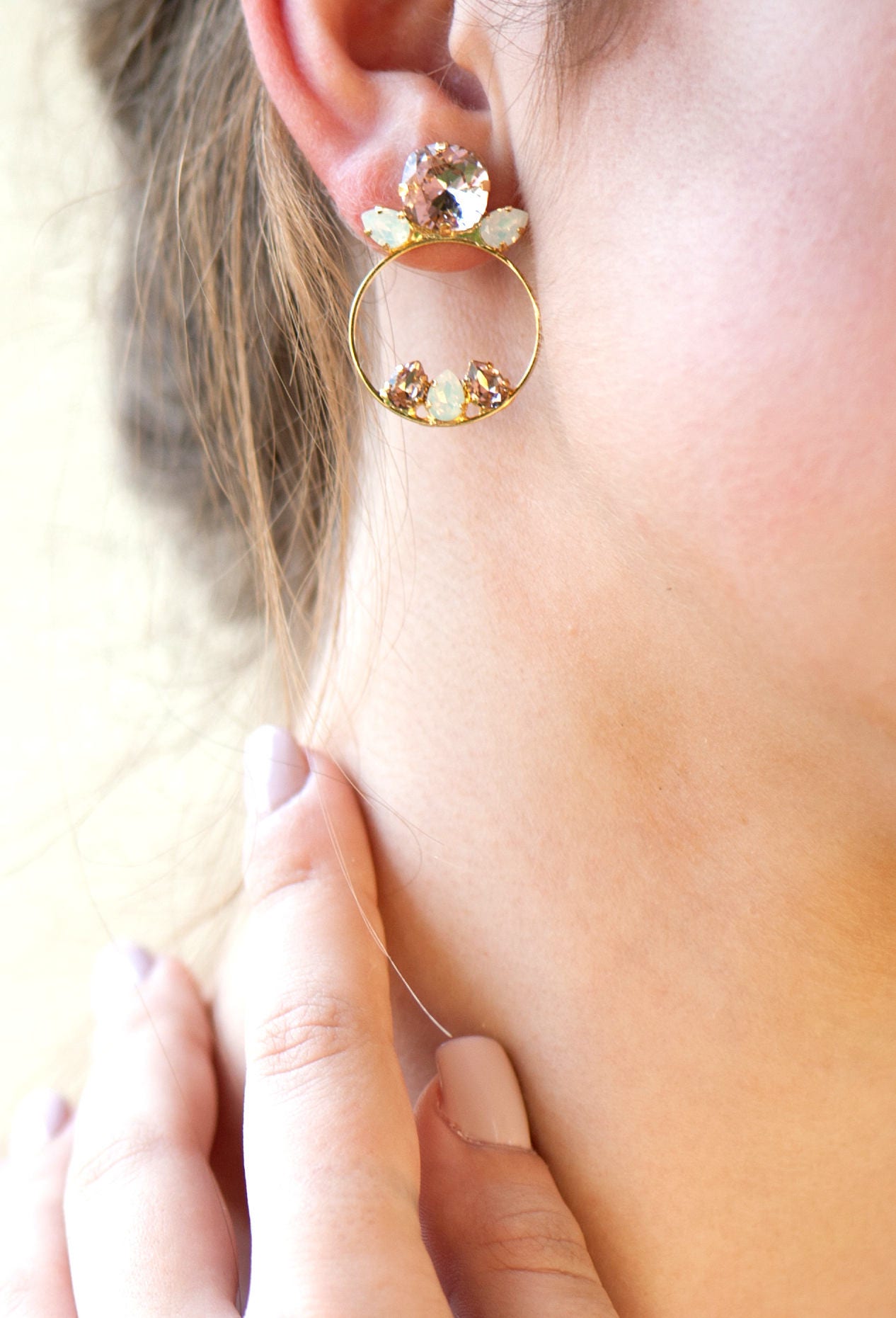 Blush Earrings Bridal Blush Earrings Morganite Earrings - Etsy Israel