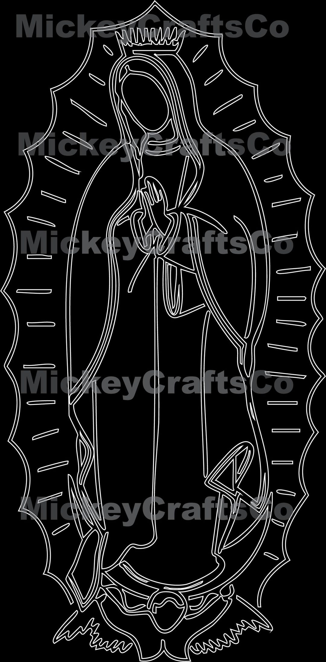 Virgin Mary Outline Virgen De Guadalupe SVG,PNG,JPG - Etsy