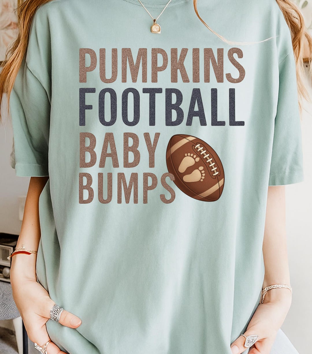 Football Baby Bumps Pregnancy Announcement T-shirt Fall Maternity ...