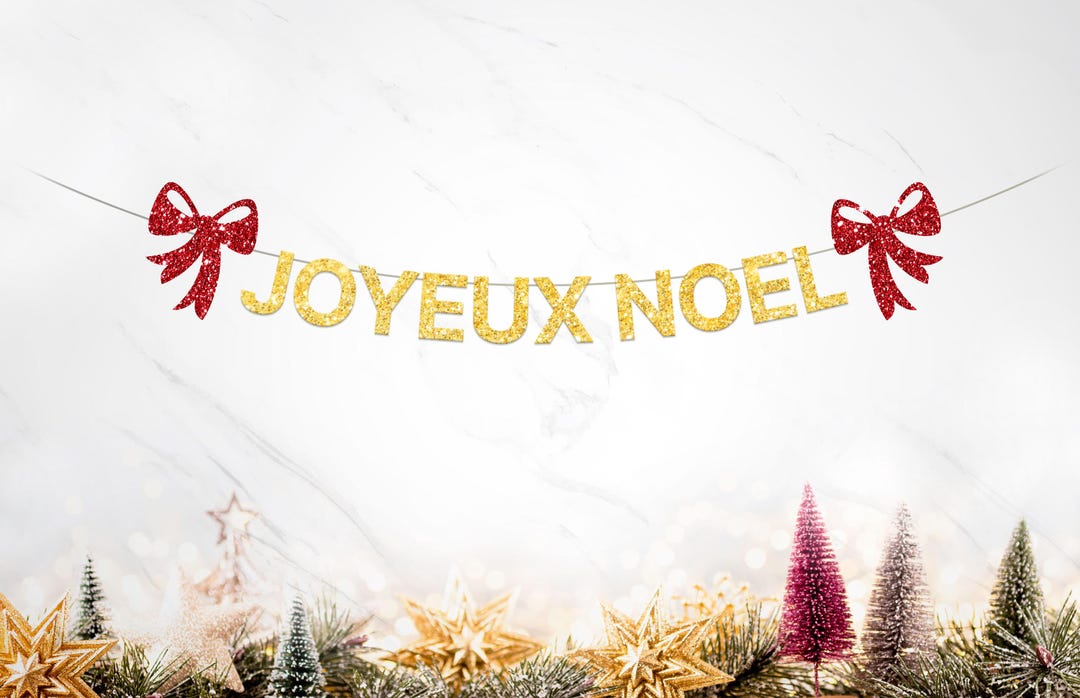 Joyeux Noel Banner, Joyeux Noel Garland, Merry Christmas Banner ...