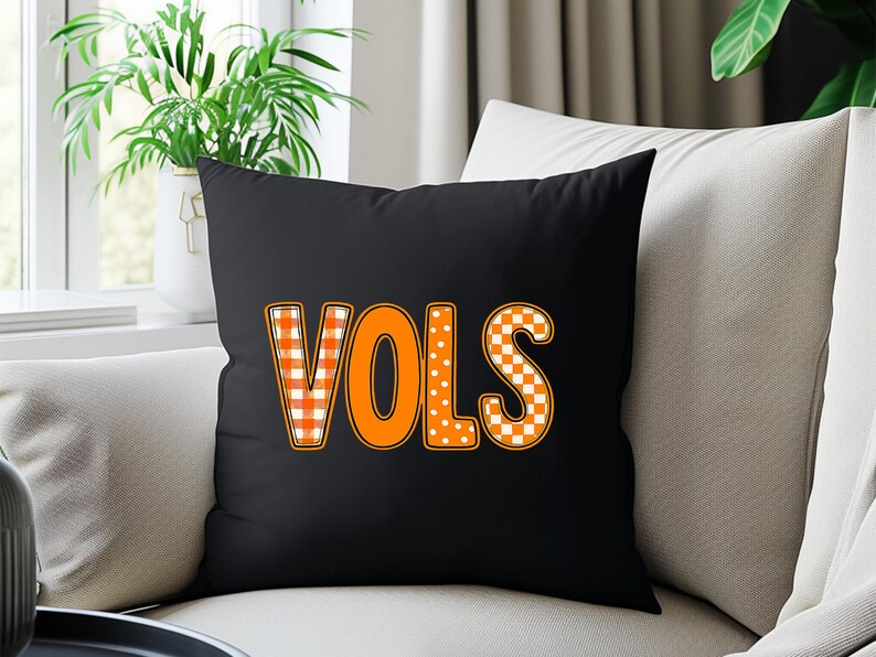 Checkered Png Letters, Orange Gingham Polka Dot Sublimation Design ...