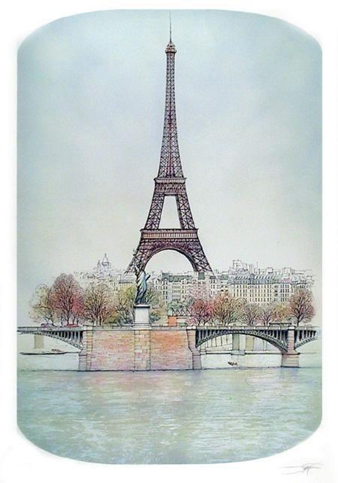 Rolf Rafflewski, Eiffel Tower, Lithograph, Signed and Numbered in ...
