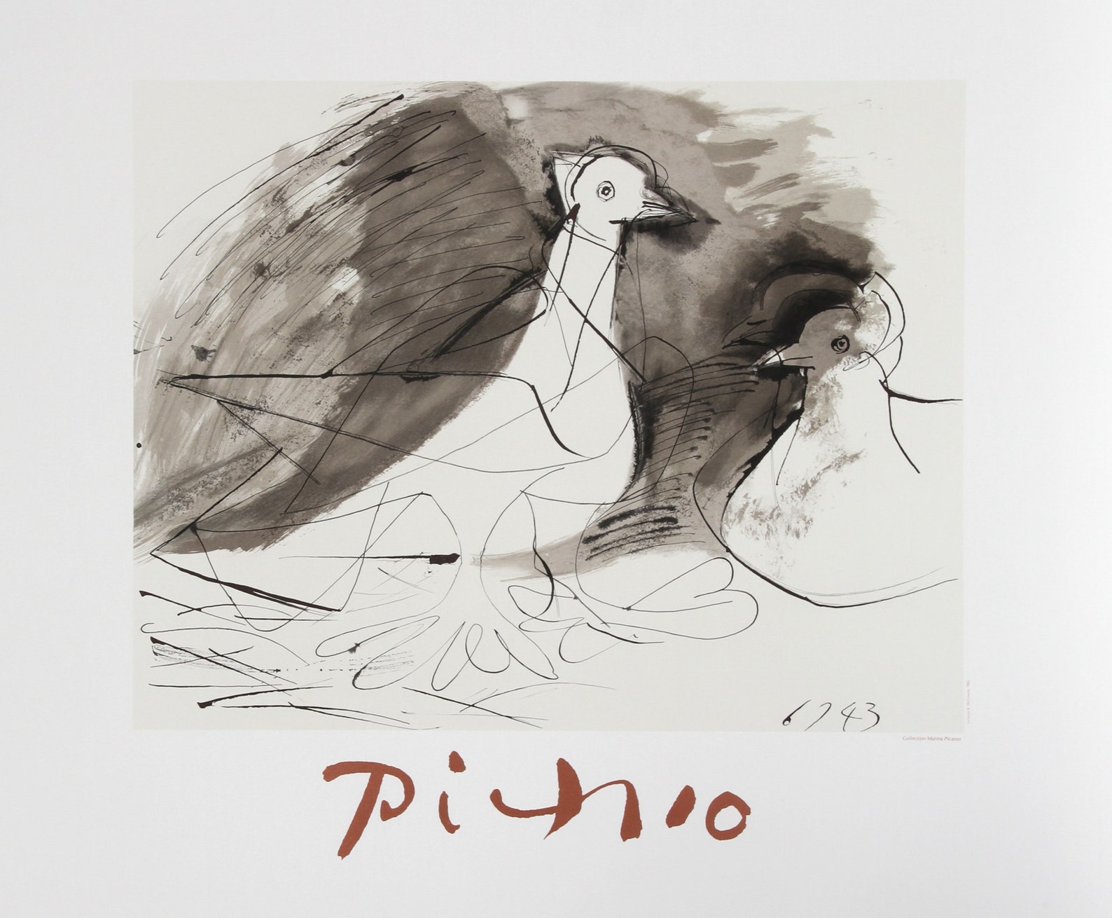 Pigeons by Pablo Picasso, Marina Picasso Estate Lithograph Poster - Etsy