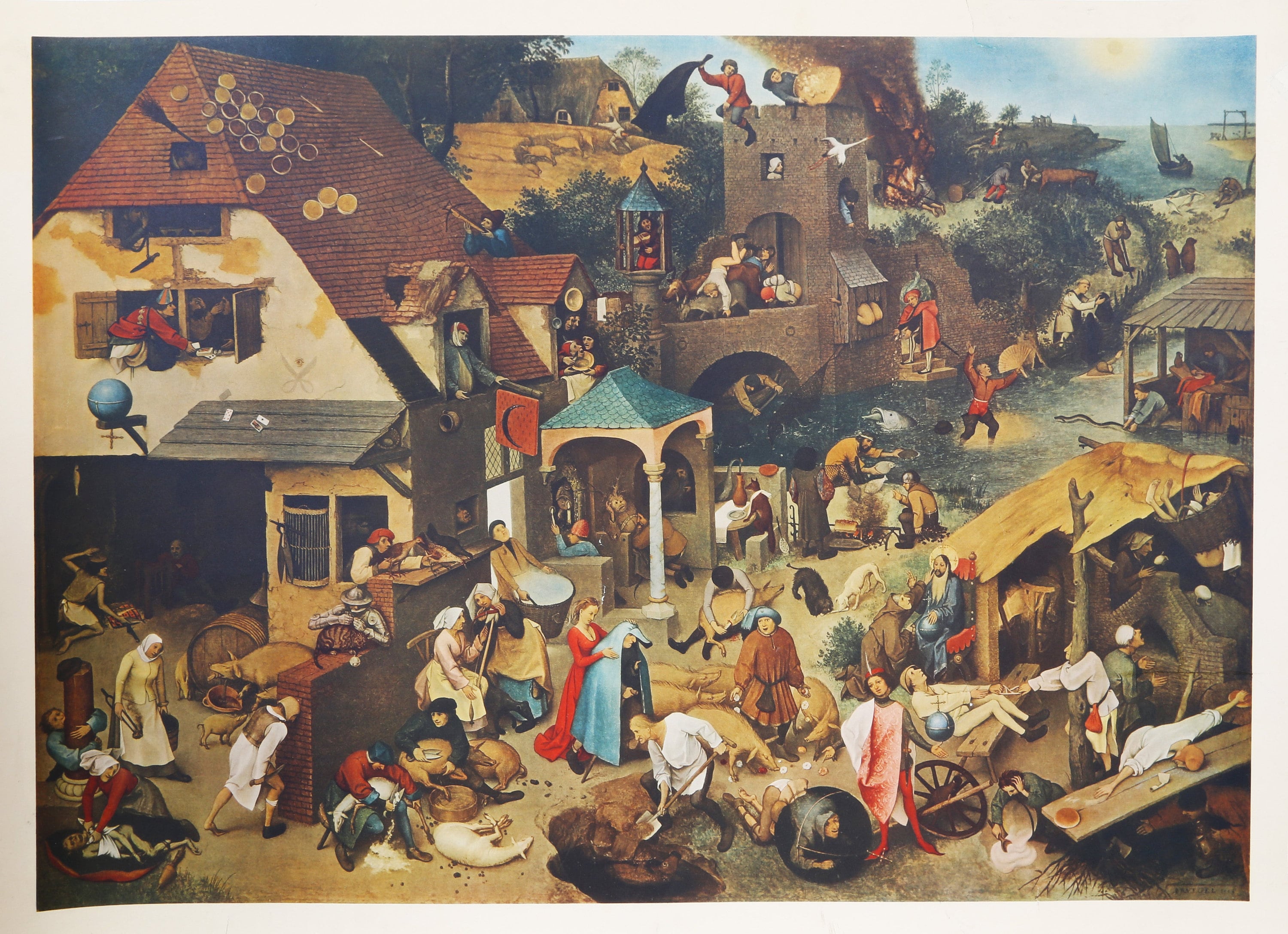 Pieter Bruegel, Proverbios holandeses, Fototipia Póster - Etsy México