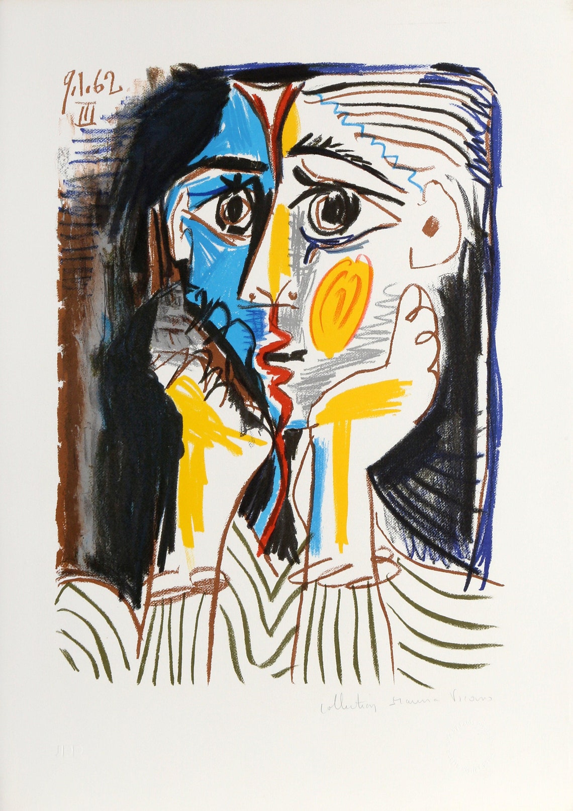 Pablo Picasso, Visage, Lithograph on Arches Paper - Etsy