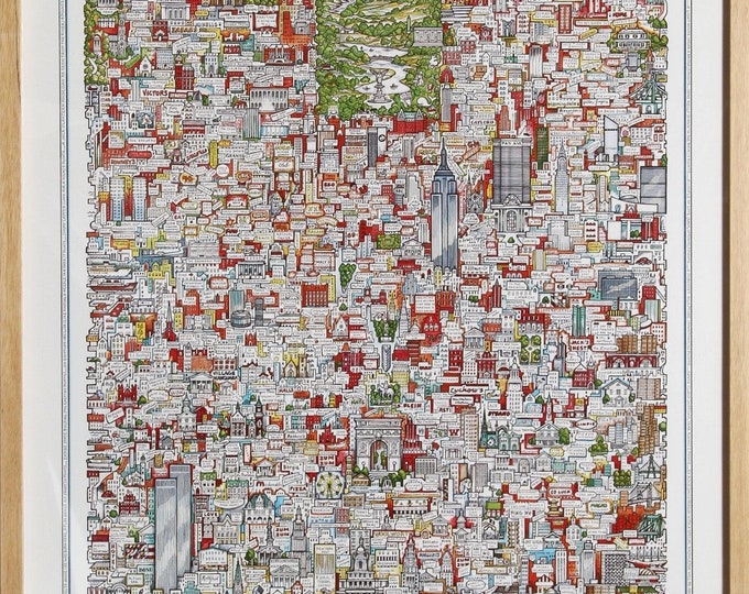 New York City Humorous Poster Manhattan 1978 Tony Graham 27,5 X 39,3 ...