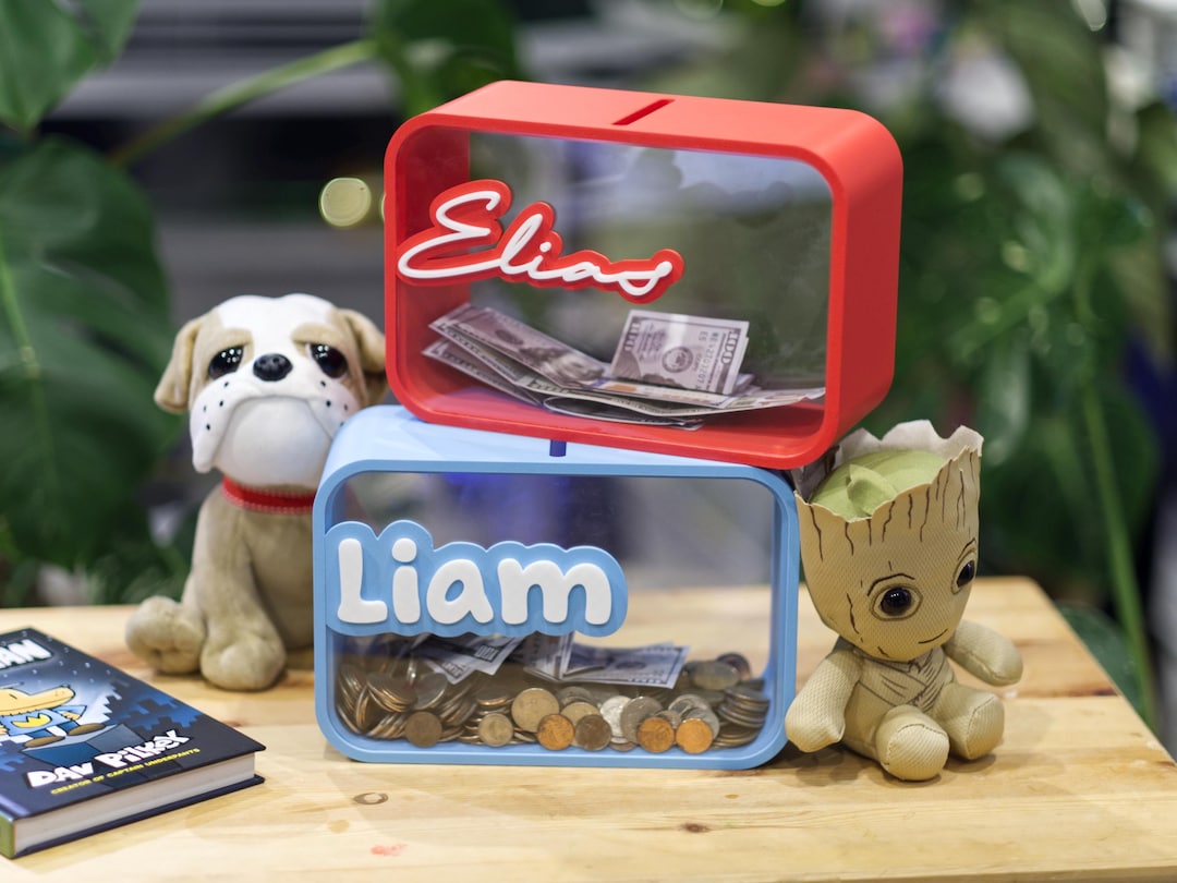 Personalized Kids Piggy Bank for Coins and Bills, Modern Money Bank - Etsy