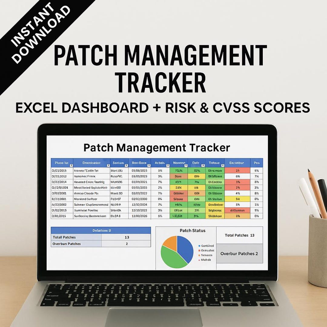 Patch Management Tracker | Excel Dashboard + Risk & CVSS Scores | IT ...