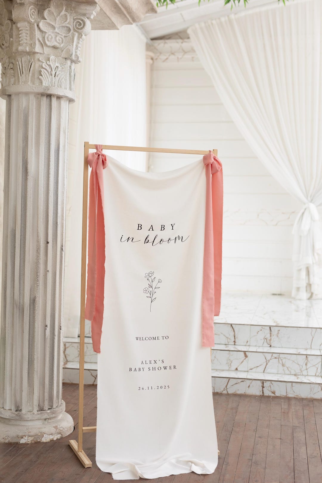 Welcome Sign for Baby Shower, Personalized Fabric Baby Shower Sign ...