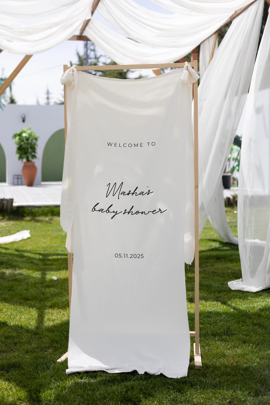 Welcome Sign for Baby Shower, Personalized Fabric Baby Shower Sign ...