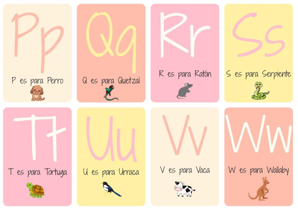 Spanish Animal Alphabet Chart - Printable ABC Poster for Toddlers ...