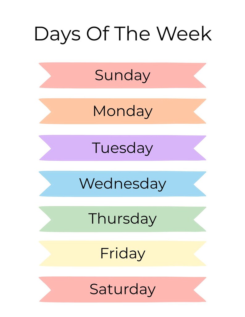 Days of the Week Printable | English + Spanish Bundle | Bilingual Wall ...