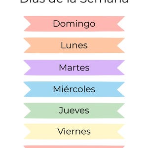 Days of the Week Printable | English + Spanish Bundle | Bilingual Wall ...