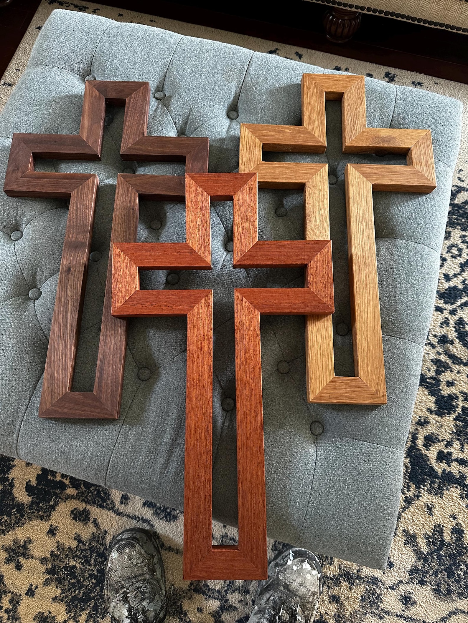 24” Wooden Wall Cross – Handcrafted Solid Wood Christian Decor ...