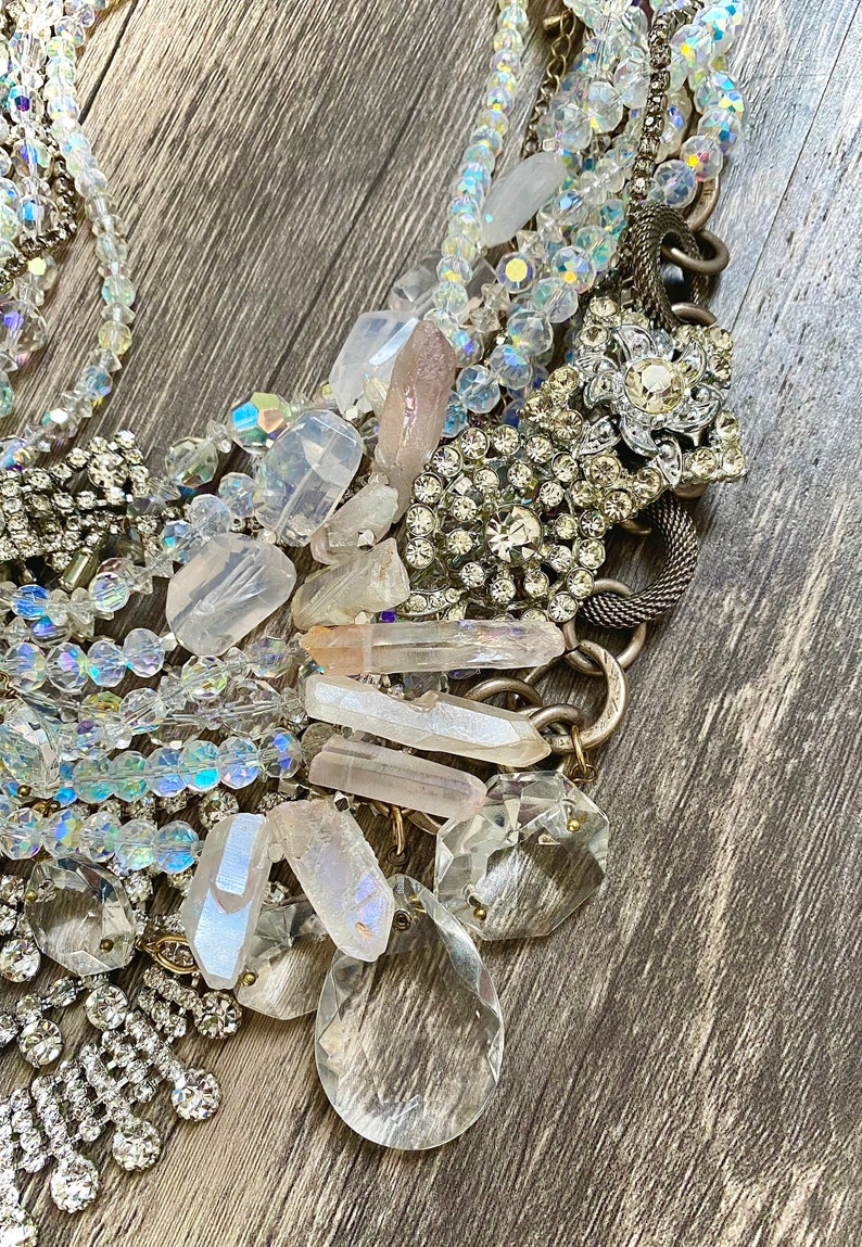 Art Deco Necklace Crystal Bridal Necklace Rhinestone Statement Necklace ...