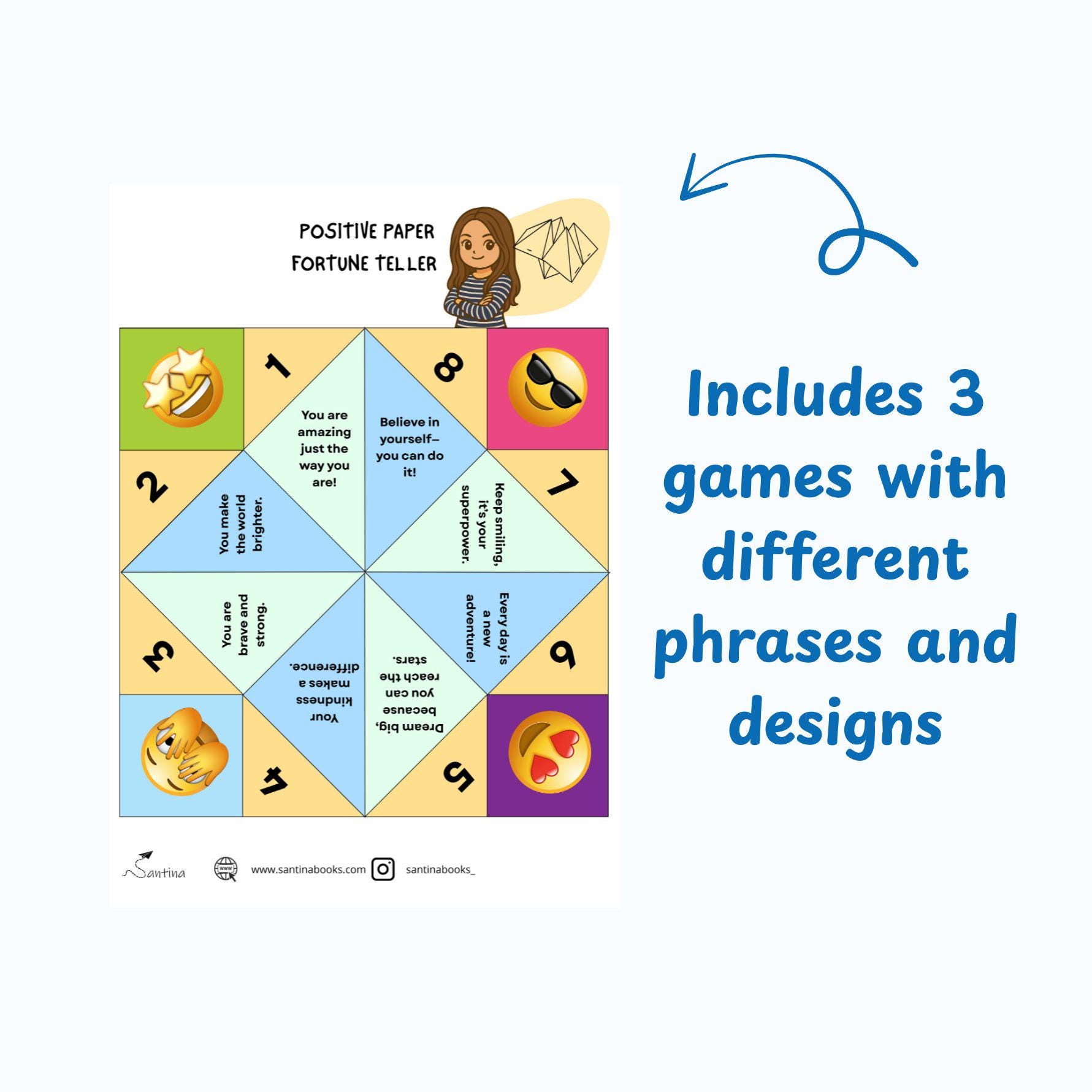 Printable Cootie Catcher Game for Kids – 3 Designs | Fun Fortune Teller ...